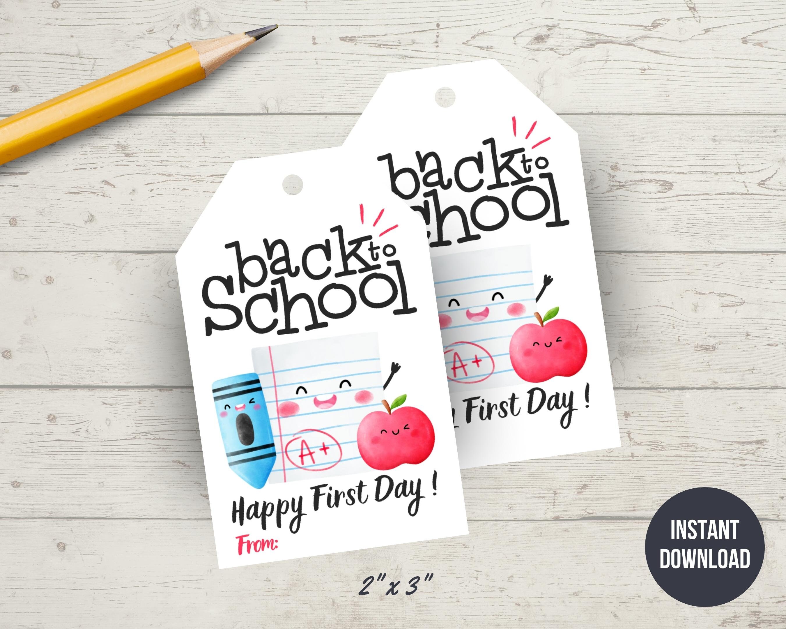Printable Back to School Happy First Day Gift Tag First Day - Etsy