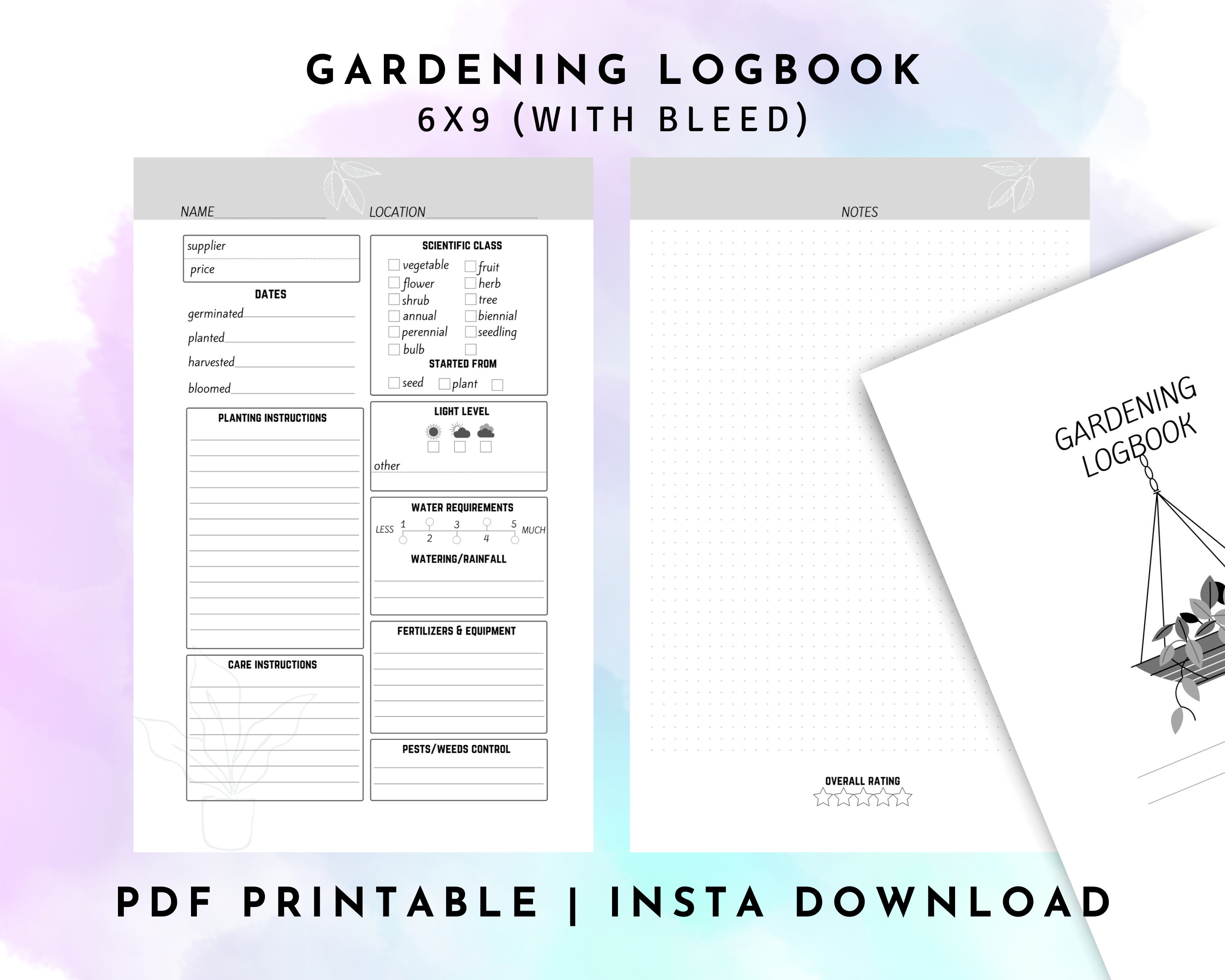Gardening Log Book, Printable Gardening Logbook, Gardening Journal ...