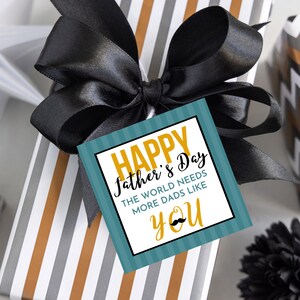 Printable Happy Father's Day Gift Tag, 2" and 2.5" Square Cookie Tag ...