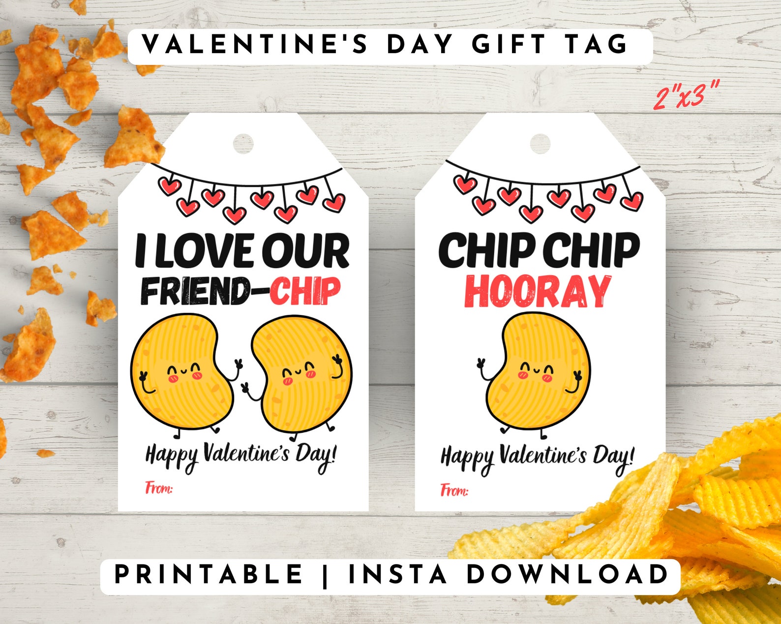 Chip Chip Hooray, I Love Our Friendchip, Printable Valentine Gift Tag ...