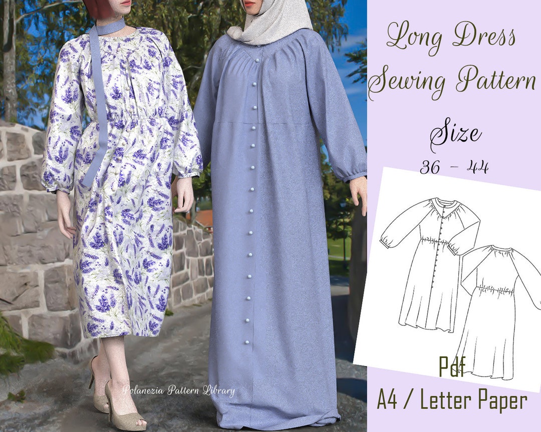 Longdress Sewing Pattern Maxi Midi Dress Sewing Pattern - Etsy