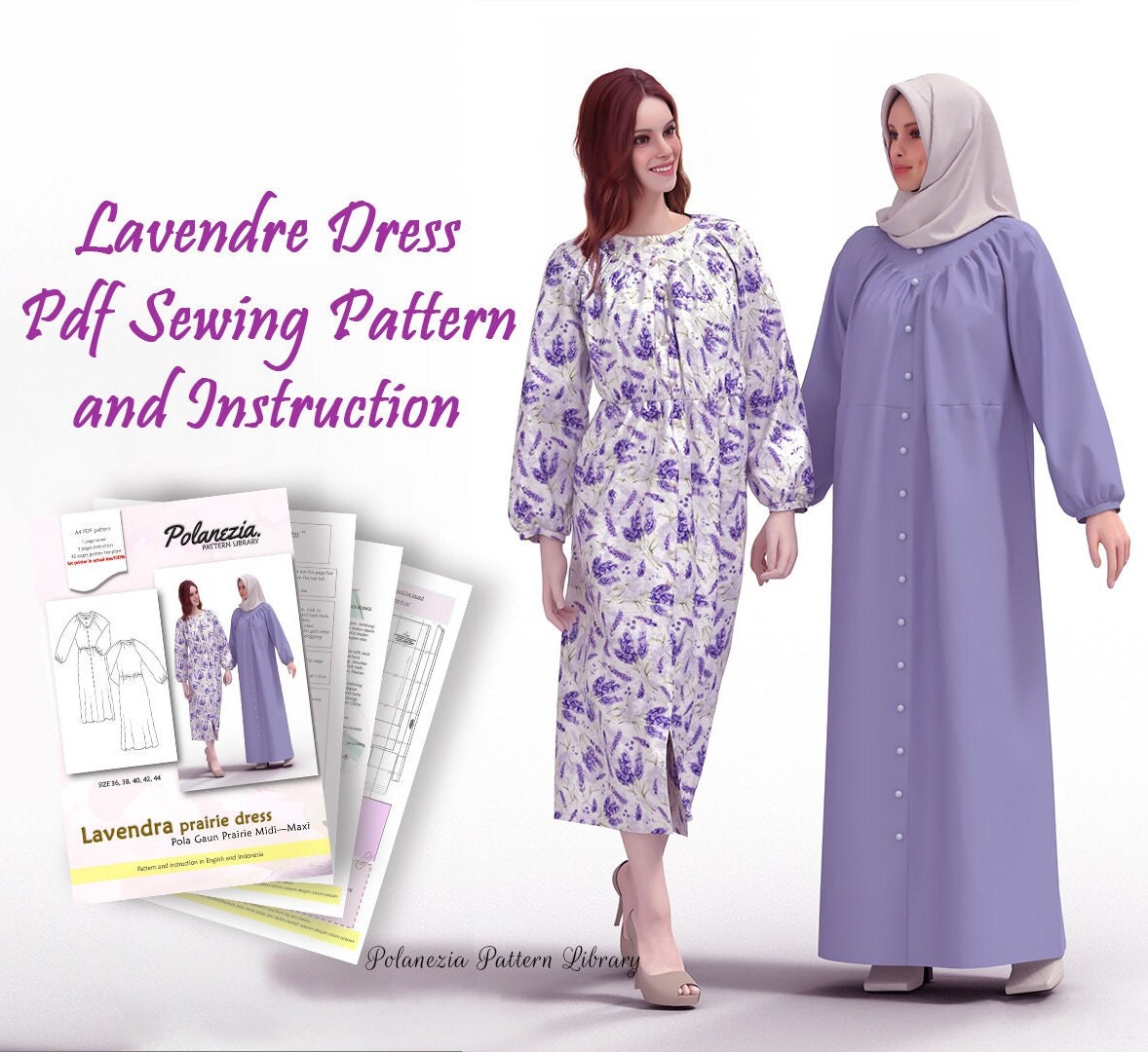 Longdress Sewing Pattern Maxi Midi Dress Sewing Pattern - Etsy
