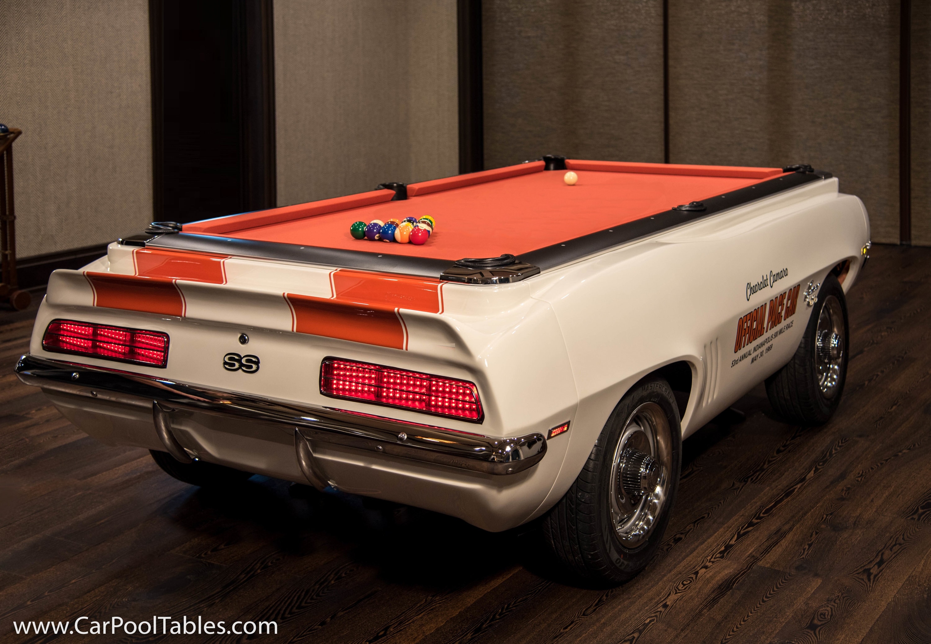 Pool Table : 1969 Mario Andretti Signature Camaro Pace Car Billiard ...