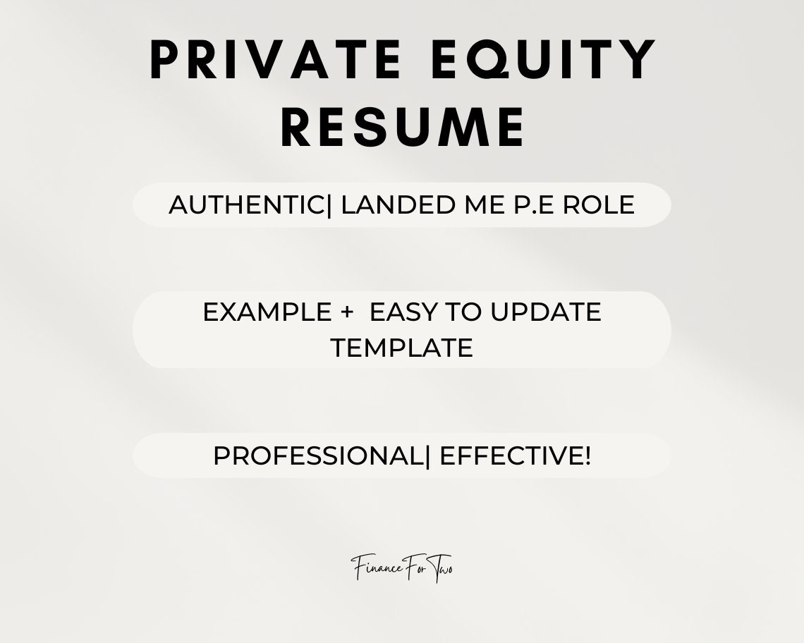 Private Equity Resume Template - Etsy