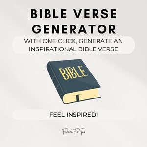 Bible Verse Generator Excel - Etsy