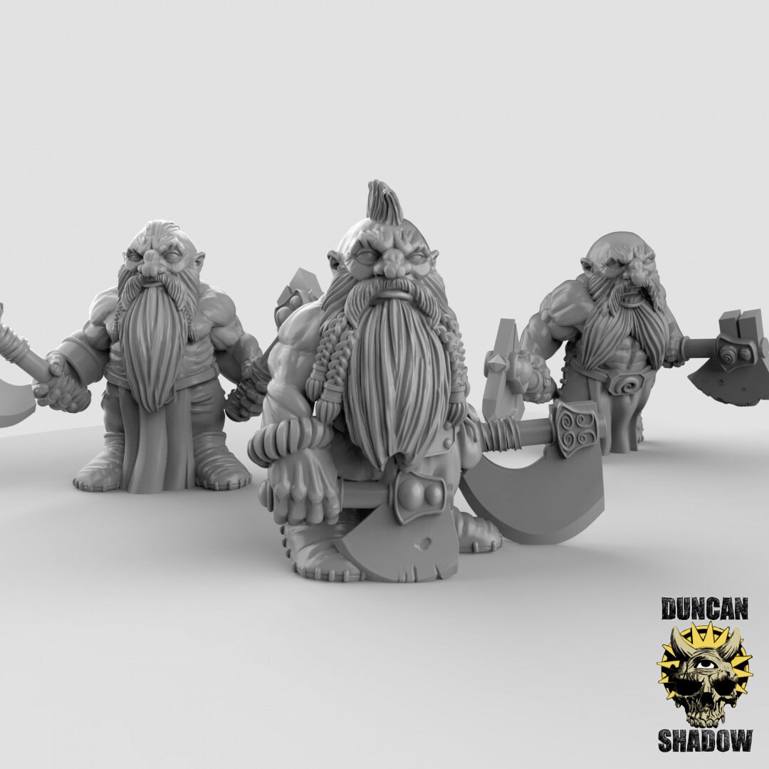 Dwarf Barbarians! Berserks! Resin Miniature NPC! D&D Dungeons and ...
