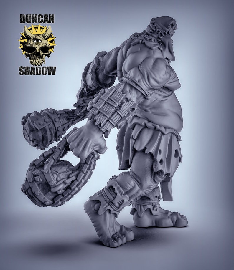 Hill Giant With Double Flail/titan! 32-150mm Tall! Resin Miniature! Dnd ...