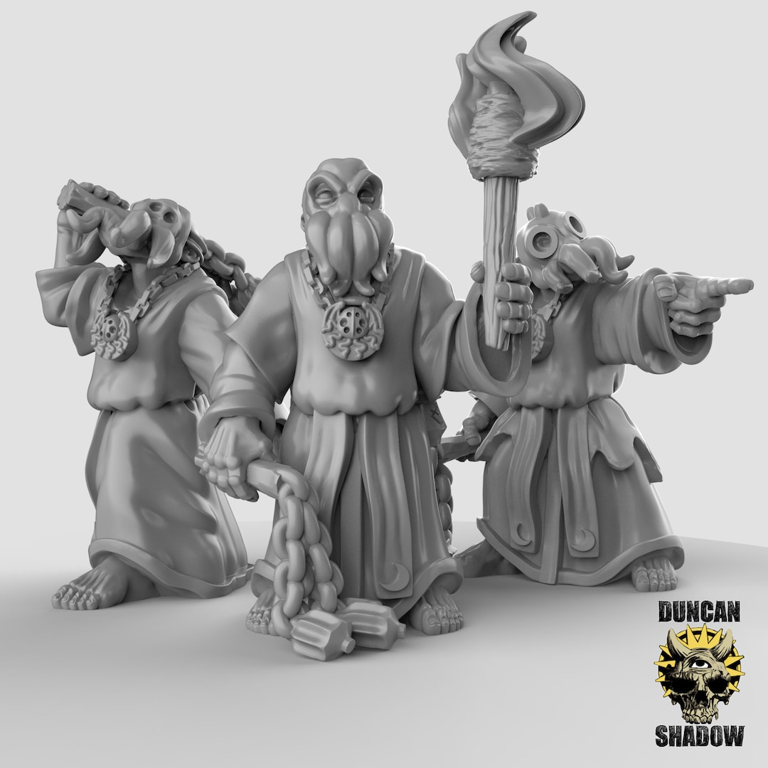 Cultists With Flails! Cthulhu! Mindflayer! Resin Miniature! Dnd ...