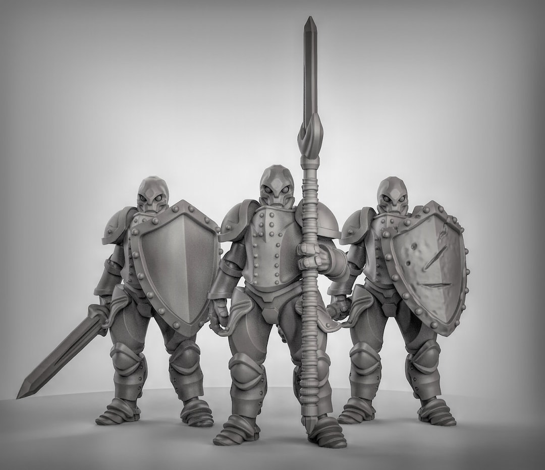 Warforged Fighters 3! Metal Knights! Suits of Armor! Resin Miniature ...