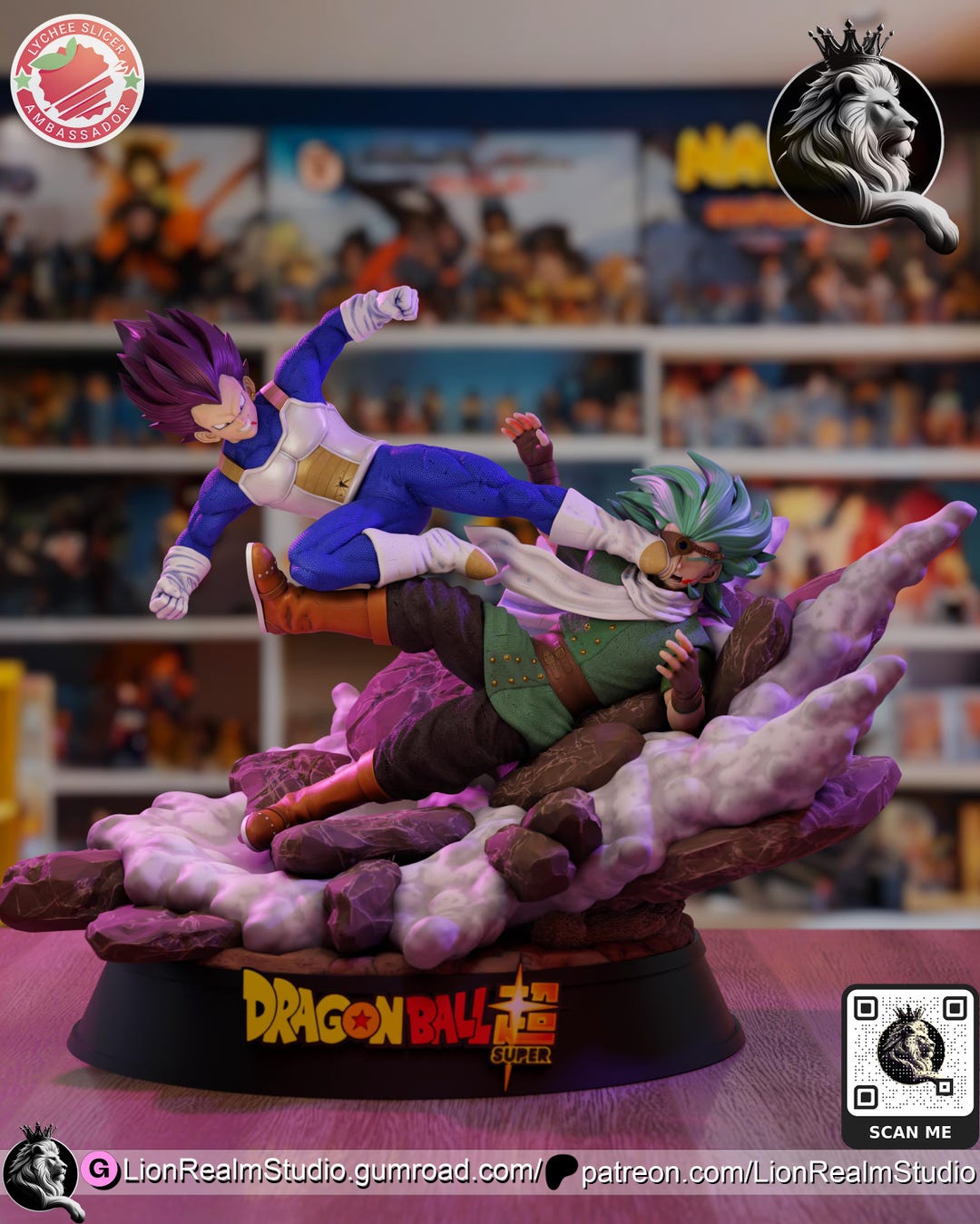 Vegeta Ultra Ego Vs Granolah DBZ Super 12K Huge Model Kit Lionrealmstudios ABS Like Resin Fan ...