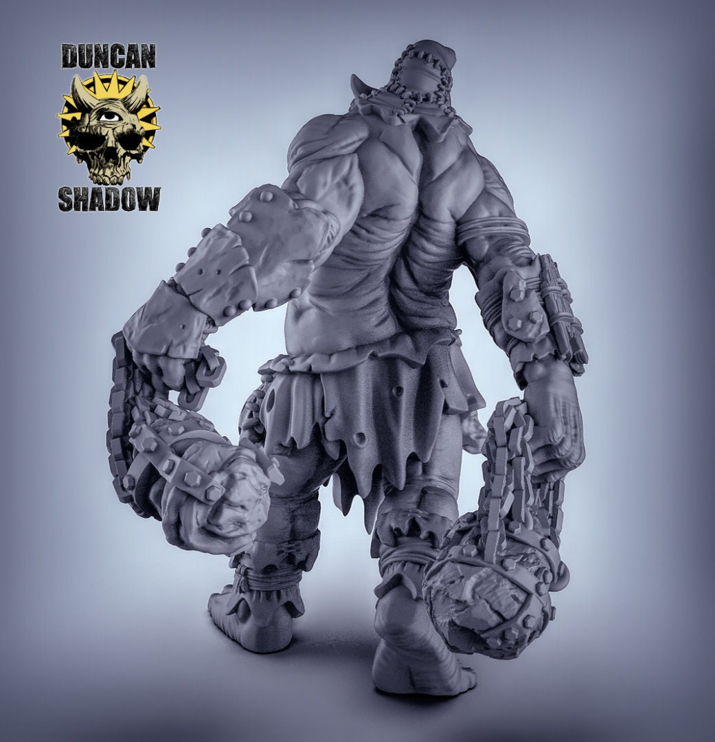 Hill Giant With Double Flail/titan! 32-150mm Tall! Resin Miniature! Dnd ...