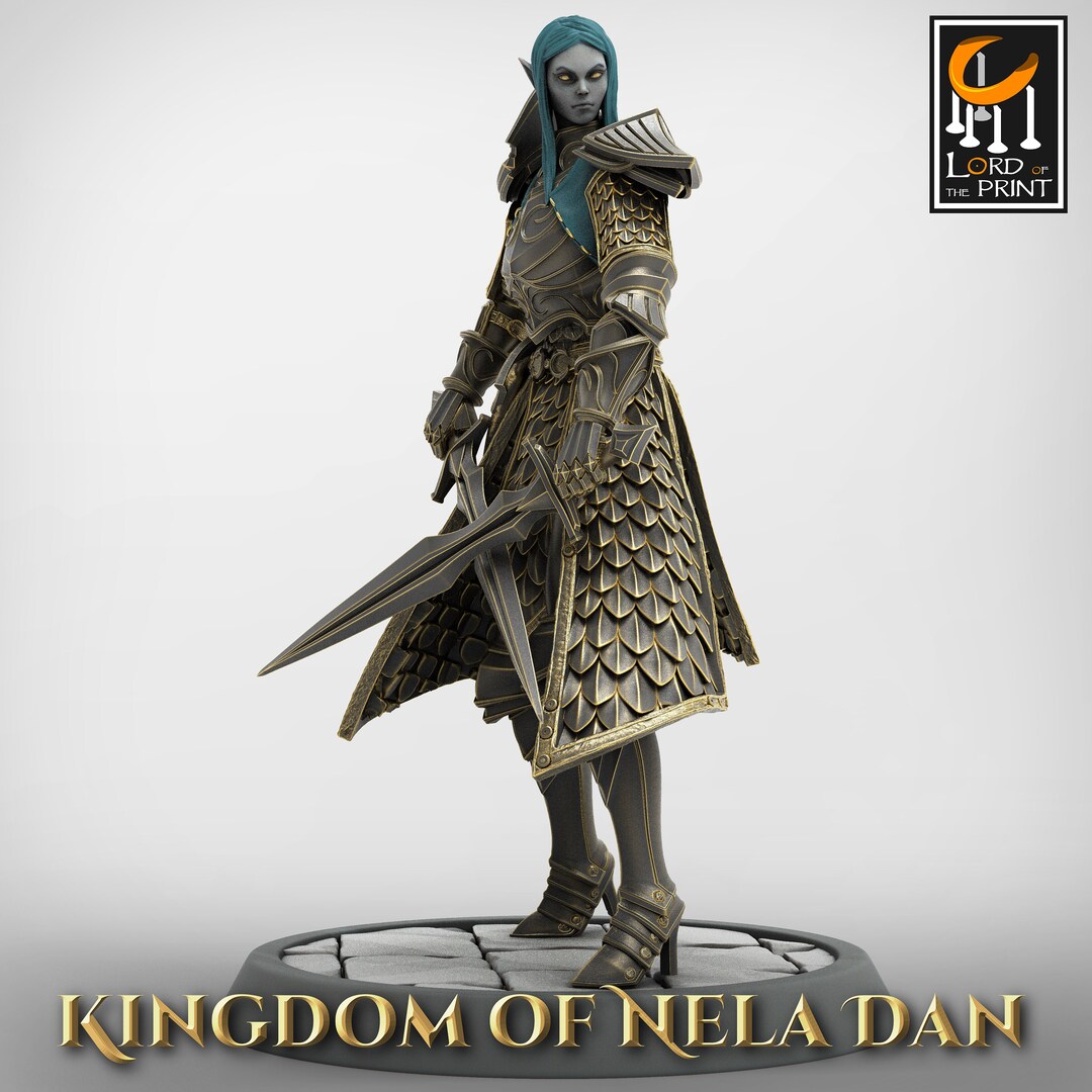 Dual Sword Elf Female Soldier! Kingdom of Nela Dan! Rescale Miniatures ...