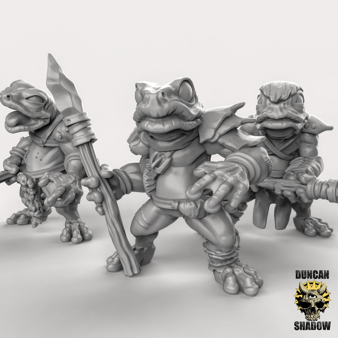 Frog Folk With Spears Defenders of the Forrest Beaver Person Resin ...