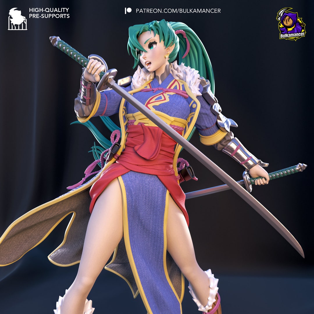 Lyn the Blazing Blade Samurai Warrior Beautiful 12K Huge Fire Emblem ...
