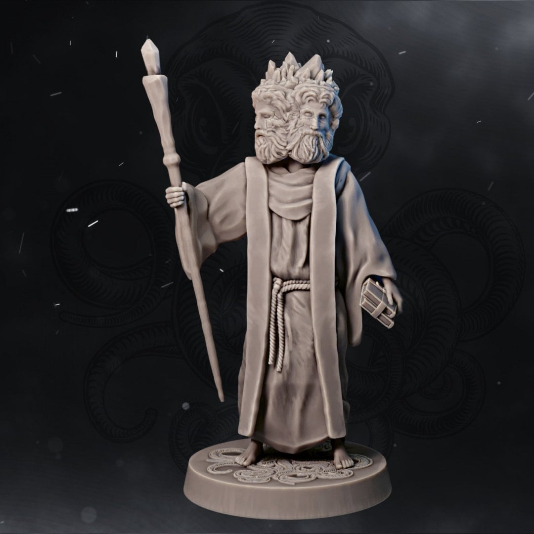 Crystal Knight! Scholar! Wizard! 3 Heads! Realsteone Miniatures! D&D ...