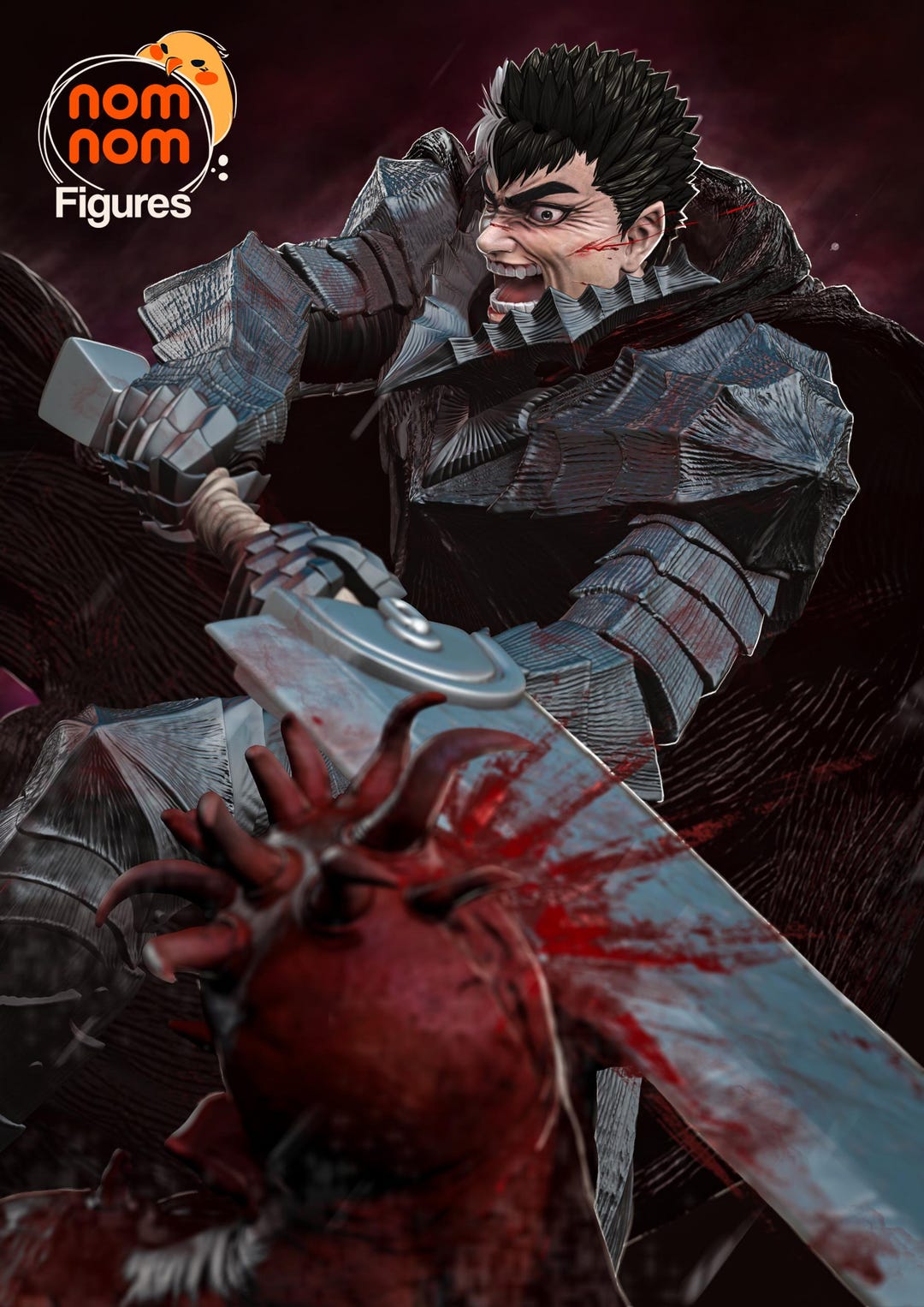 Berserk Guts! Fan Made! Beautiful 12K! Huge! Nomnom Figurines! Garage ...