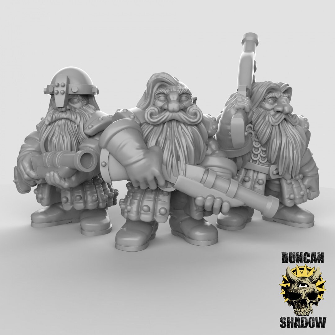Dwarves With Rifles! Dwarf Marksmen! Resin Miniature NPC! D&D Dungeons ...