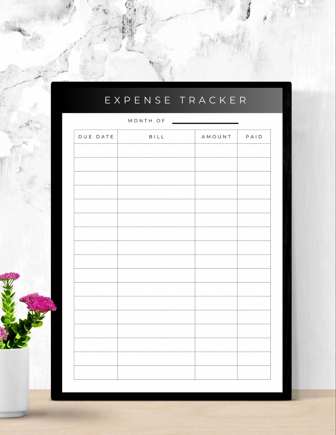 Digital|minimalist Expense Tracker List|downloadable - Etsy