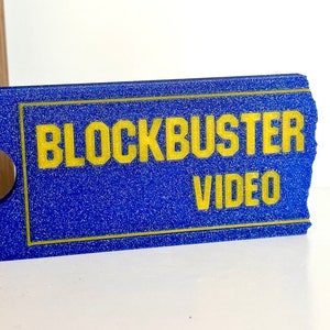 100% SOLID Blockbuster Sign Logo Sparkle Blue - Etsy