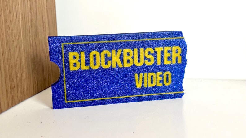 100% SOLID Blockbuster Sign Logo Sparkle Blue - Etsy