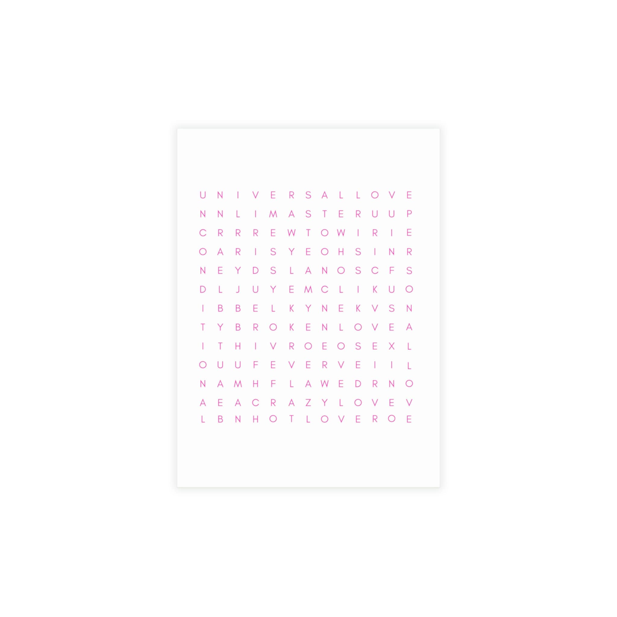 Love Word Search Game Card, Inspired by the Search for Love Anniversary ...