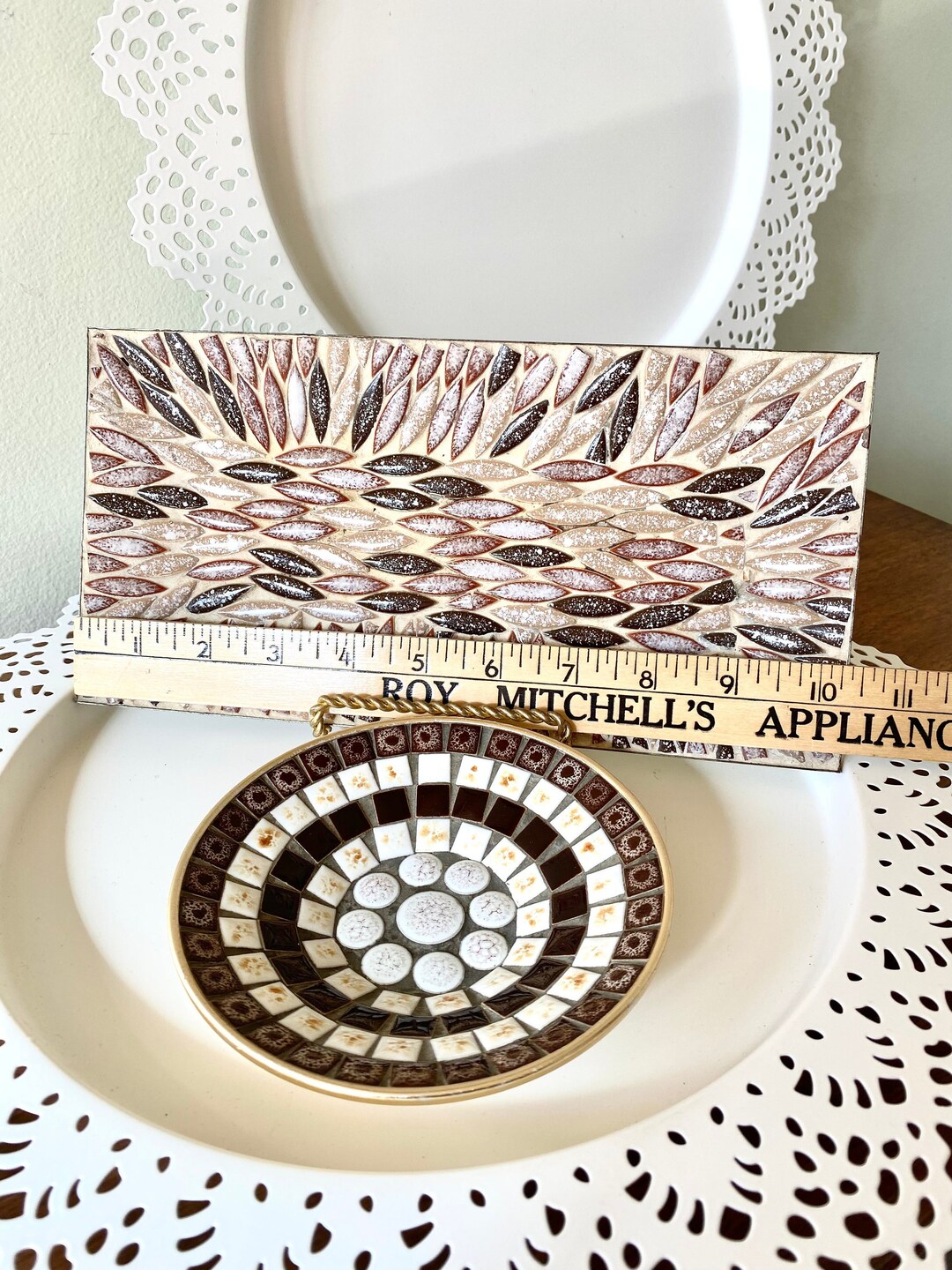 Vintage Hand-crafted Mosaic Tile Dish - Set of 2 - Etsy