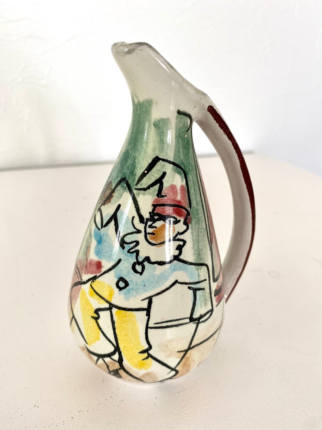 Limited Edition Hand Painted Italy Pitcher With Clown Collection 841/ ...