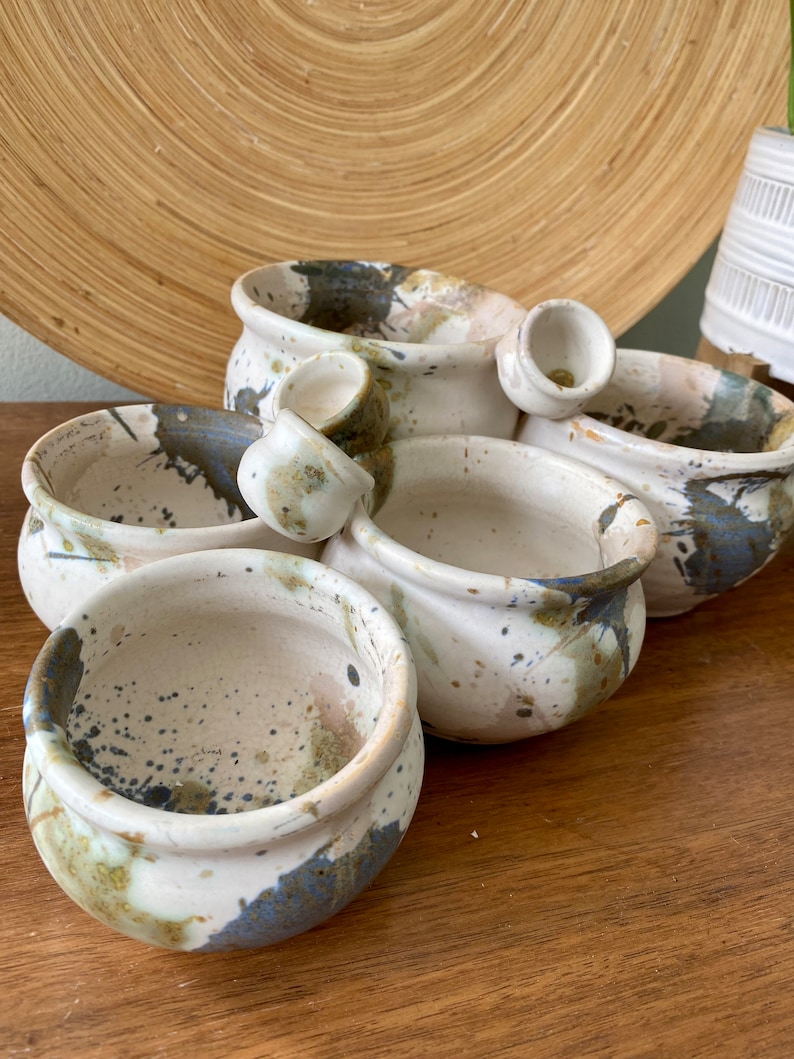 Handmade Signed B. Jones Pottery Planter With 7 Individual Pots Joined ...