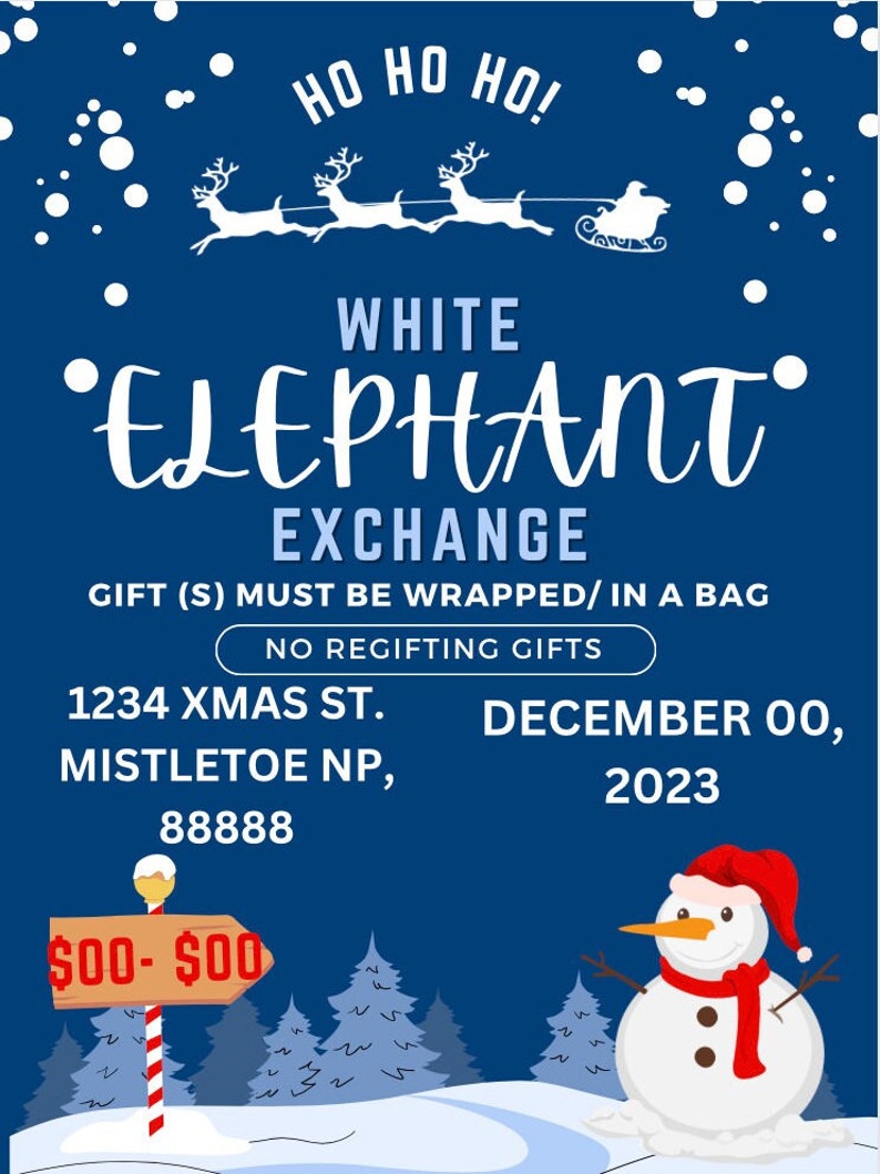 White Elephant Invitations - Etsy