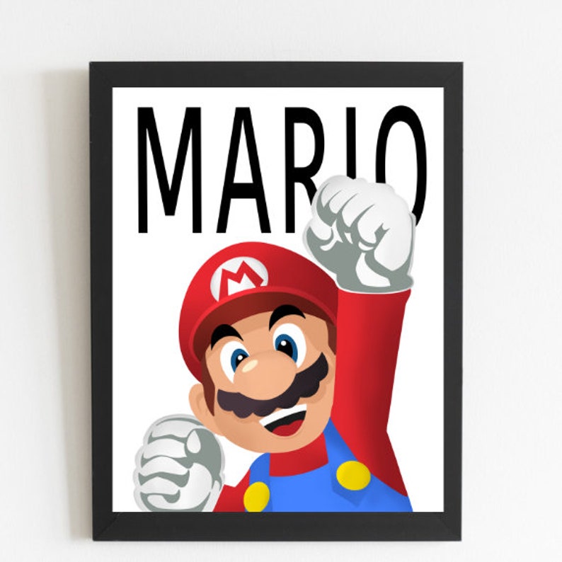 Mario Poster Wall Art Home Decor Digital Download Poster Print Super ...