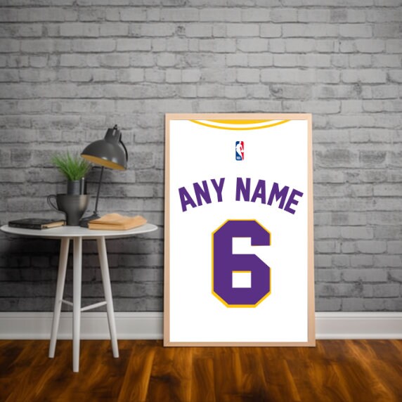 LA Lakers Custom Jersey Wall Art Home Decor Digital Download Poster ...