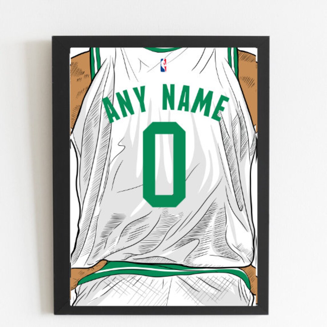 Boston Celtics Custom Jersey Silhouette Wall Art Home Decor Digital ...