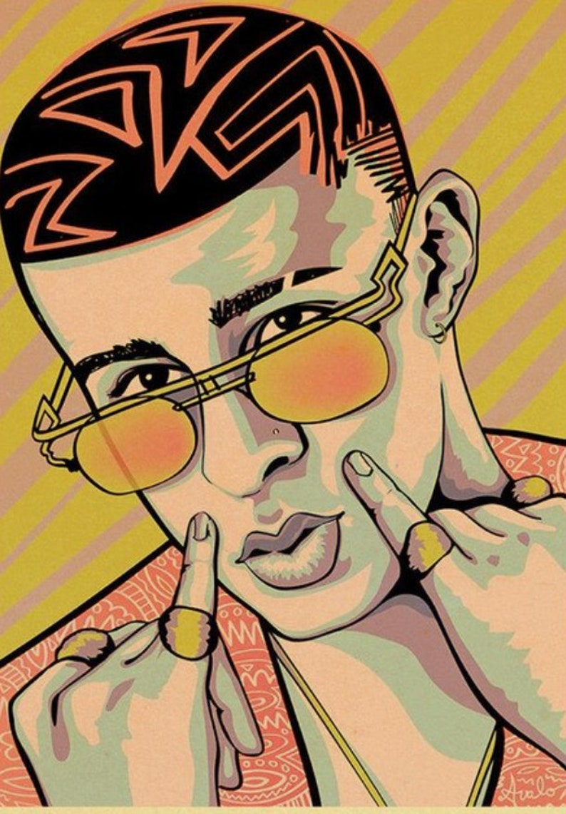 Bad Bunny Wall Art Home Decor Wall Poster Home Painting - Etsy