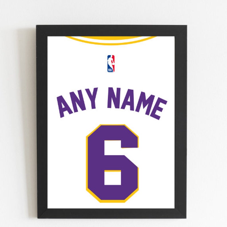 LA Lakers Custom Jersey Wall Art Home Decor Digital Download Poster ...