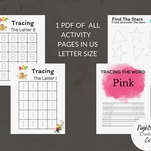 Printable Kids Tracing Activity Bundle US Letter Size PDF, Instant ...