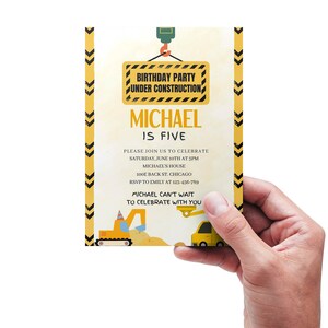 EDITABLE Construction Birthday Party Invitation Template - Etsy