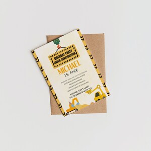 EDITABLE Construction Birthday Party Invitation Template - Etsy