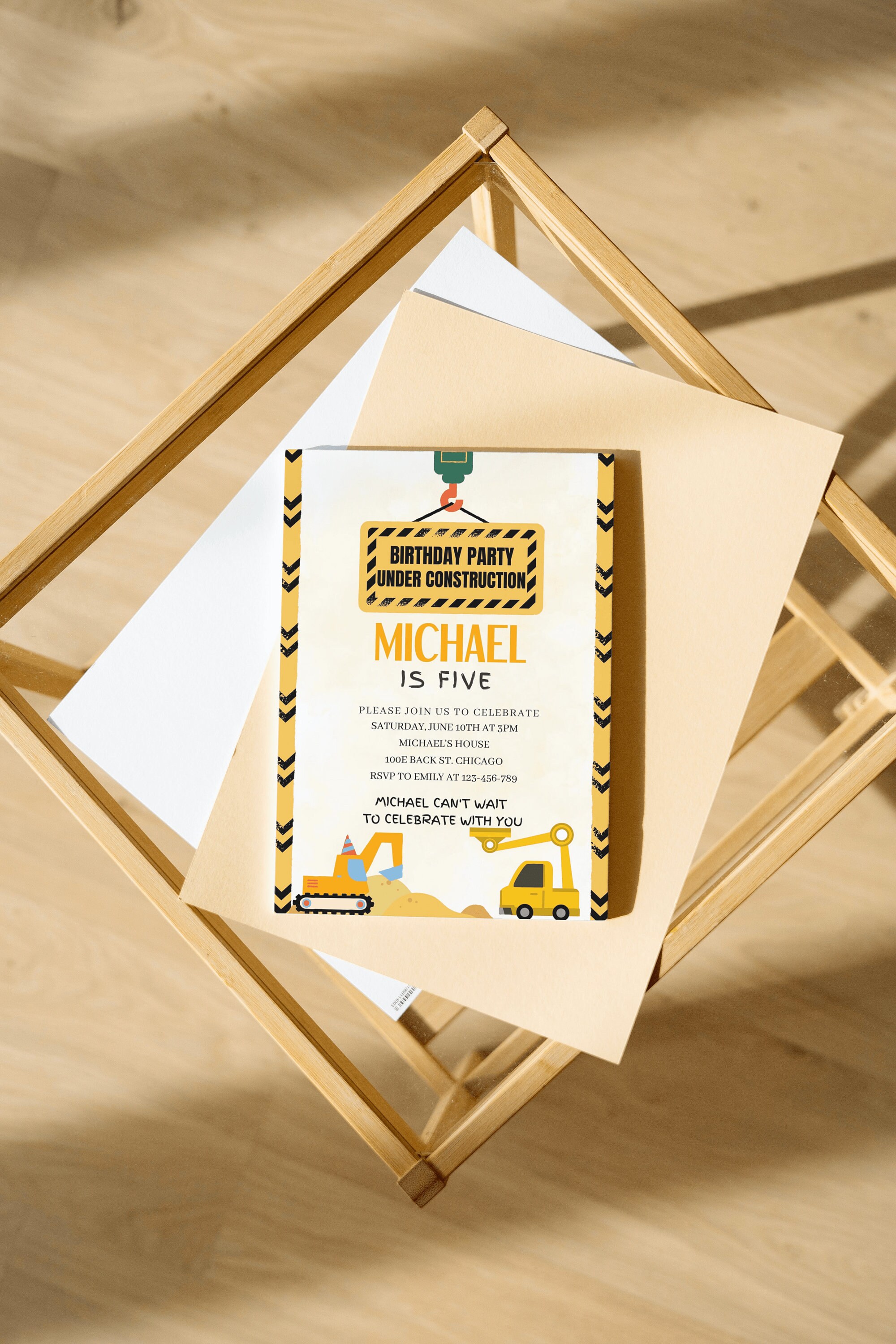 EDITABLE Construction Birthday Party Invitation Template - Etsy