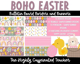 Boho Llamas Bulletin Board Borders and Banners L Bulletin Board Kit L ...