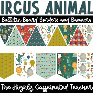 Circus Animals Bulletin Board Borders and Banners L Bulletin Board Kit ...