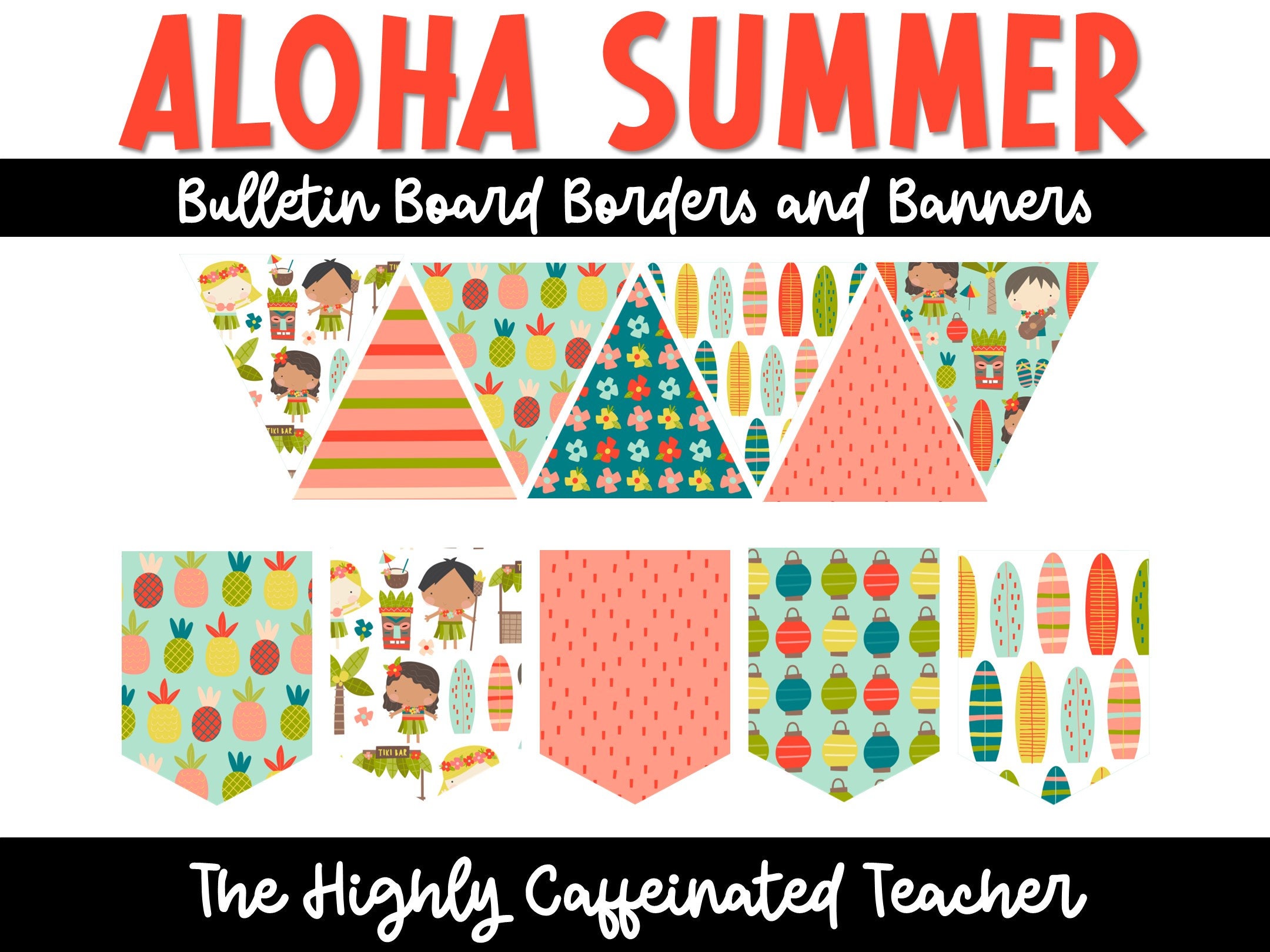 Aloha Summer Bulletin Board Borders and Banners L Bulletin Board Kit L ...