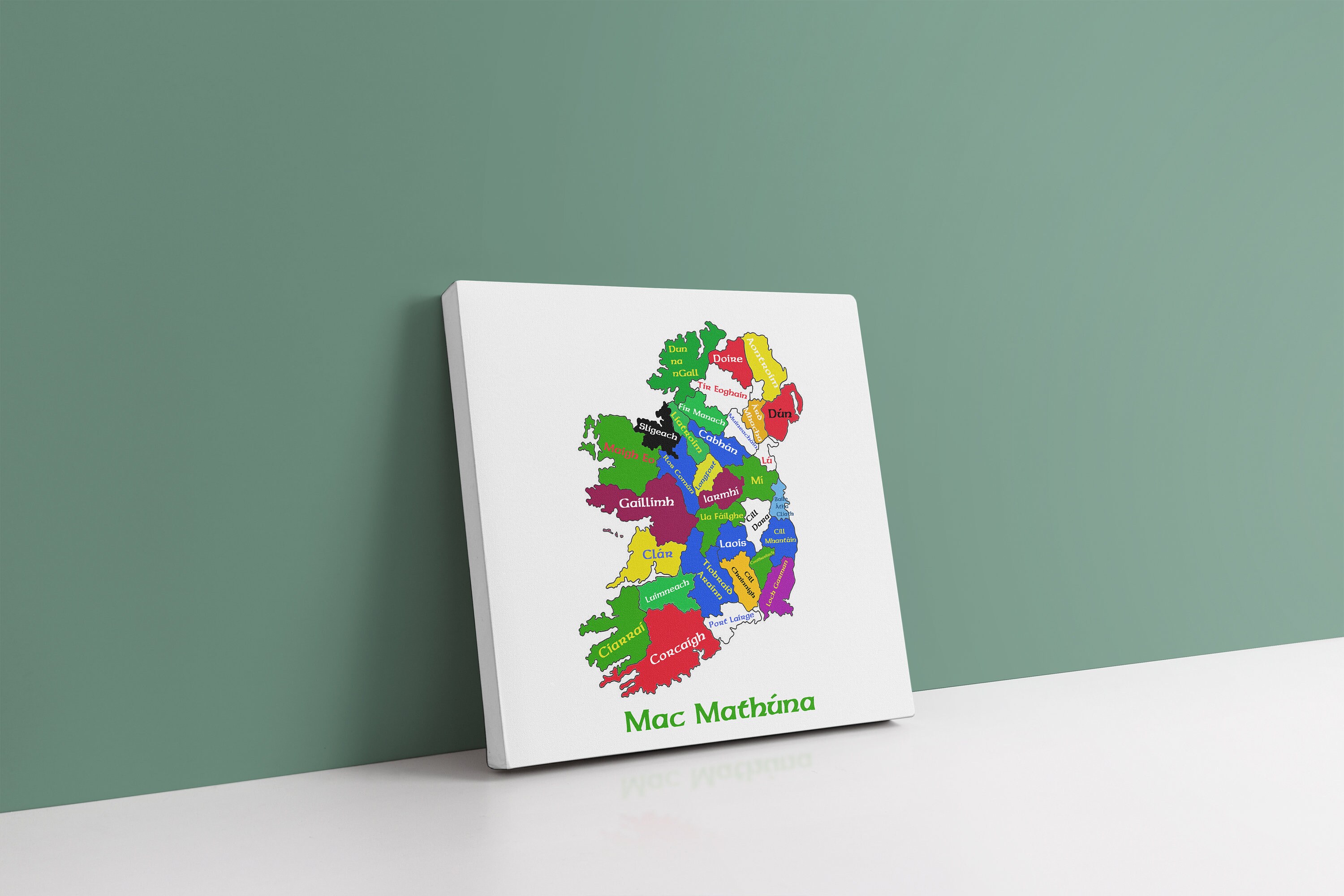 Map of Ireland CANVAS, Personalised, Irish Counties, GAA, Counties of ...
