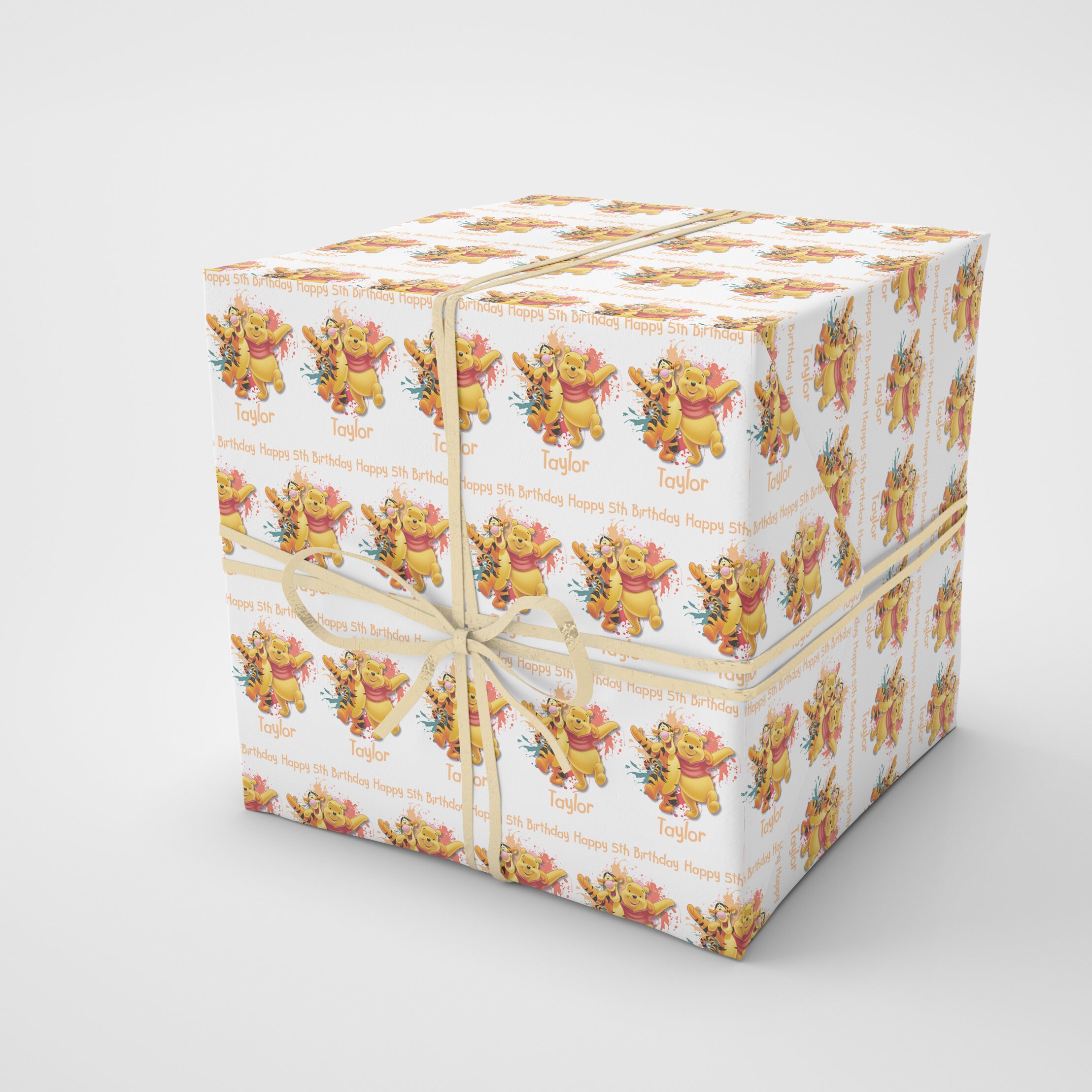 Personalised Winnie & Tigger Birthday Wrapping Paper,winnie the Pooh ...