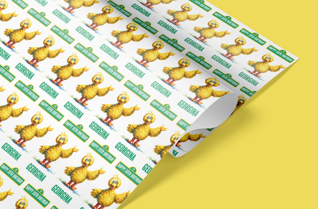Big Bird Sesame Street Birthday Wrapping Paper,big Bird Gift Wrap ...