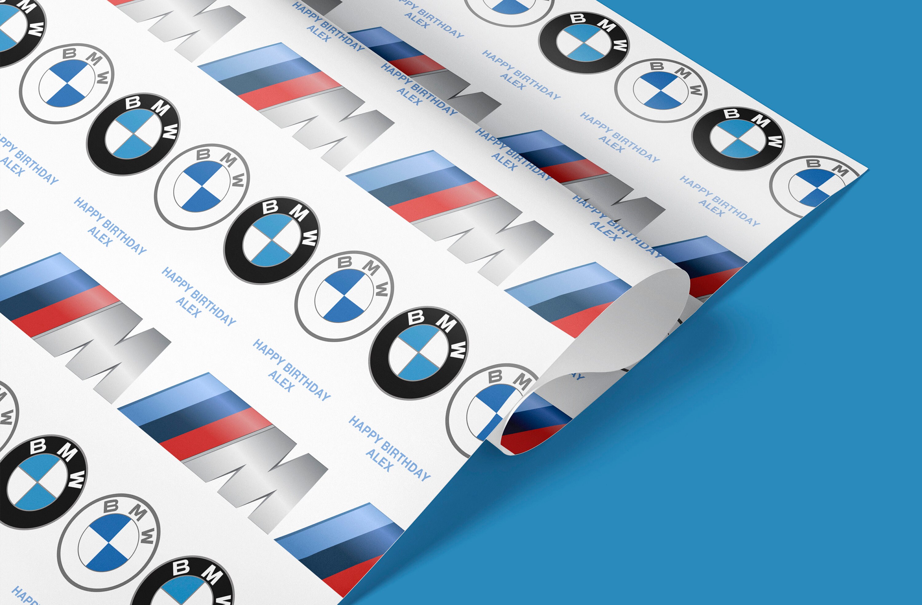 Personalised BMW Wrapping Paper, Gift Wrap, BMW Wrapping Paper, Happy ...