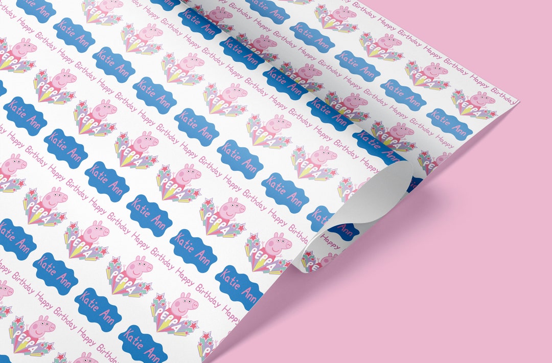 Peppa Personalised Wrapping Paper, Happy Birthday Gift Wrap, for Him ...