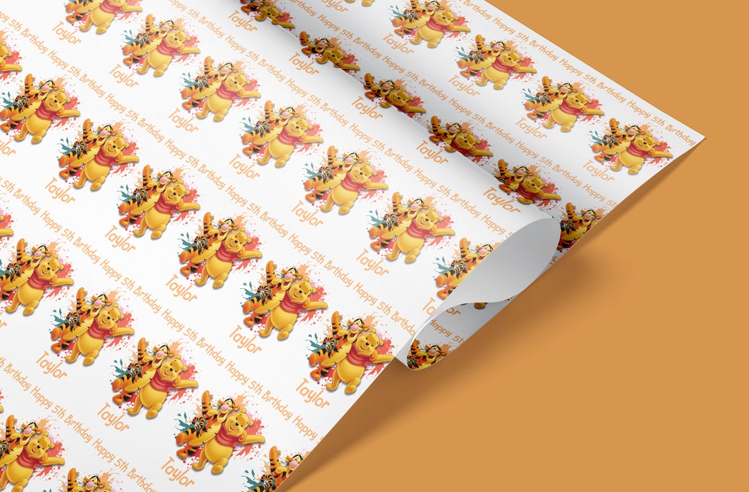 Personalised Winnie & Tigger Birthday Wrapping Paper,winnie the Pooh ...