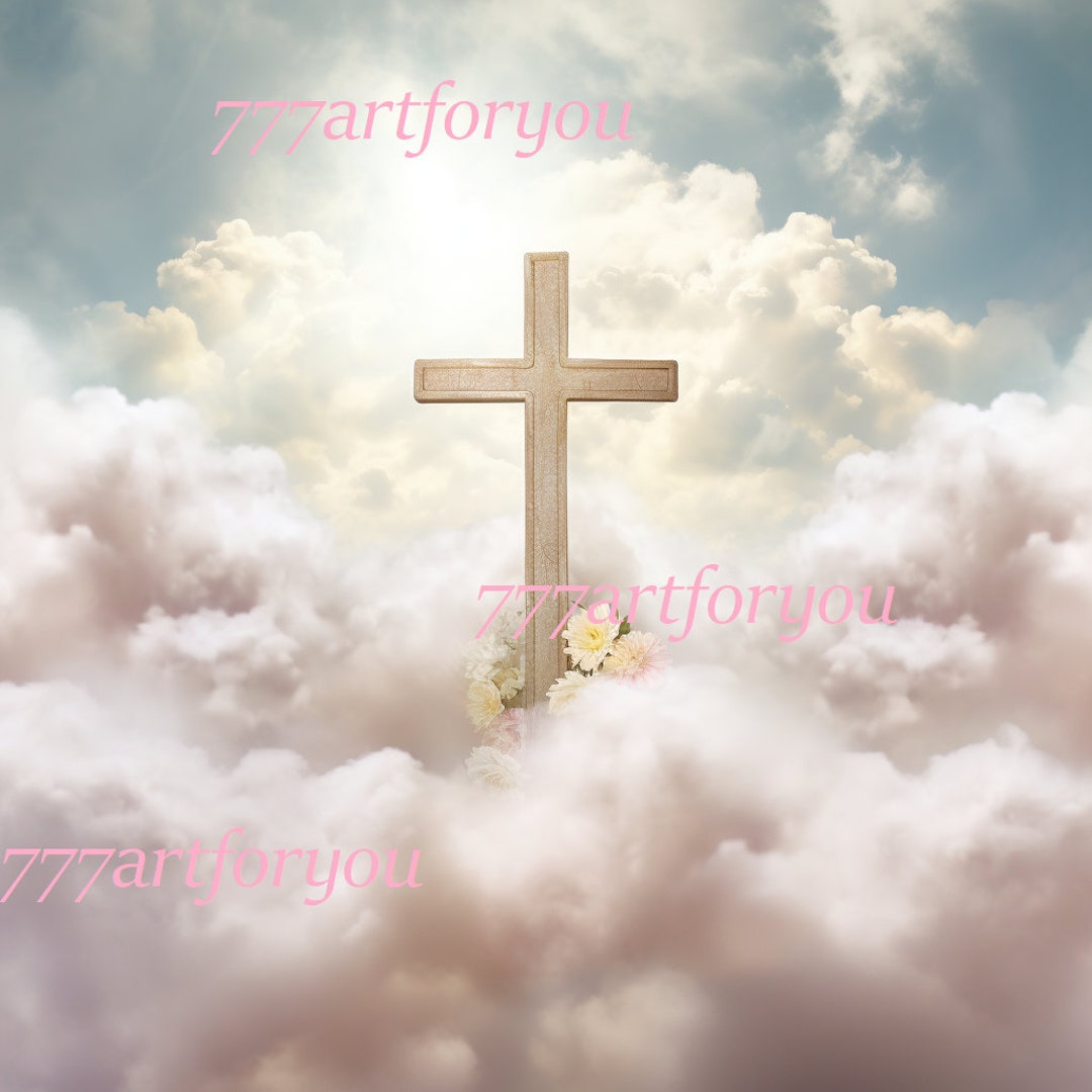 Divine Clouds Background With Christian Cross: Heaven JPG PNG | in ...
