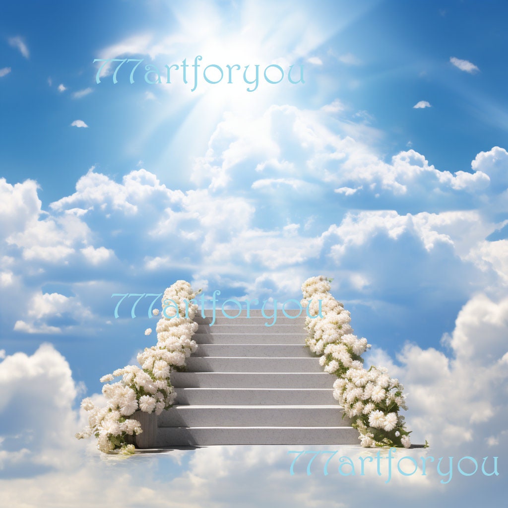 Serene Blue Sky Memorial Background | RIP Template With Clouds ...