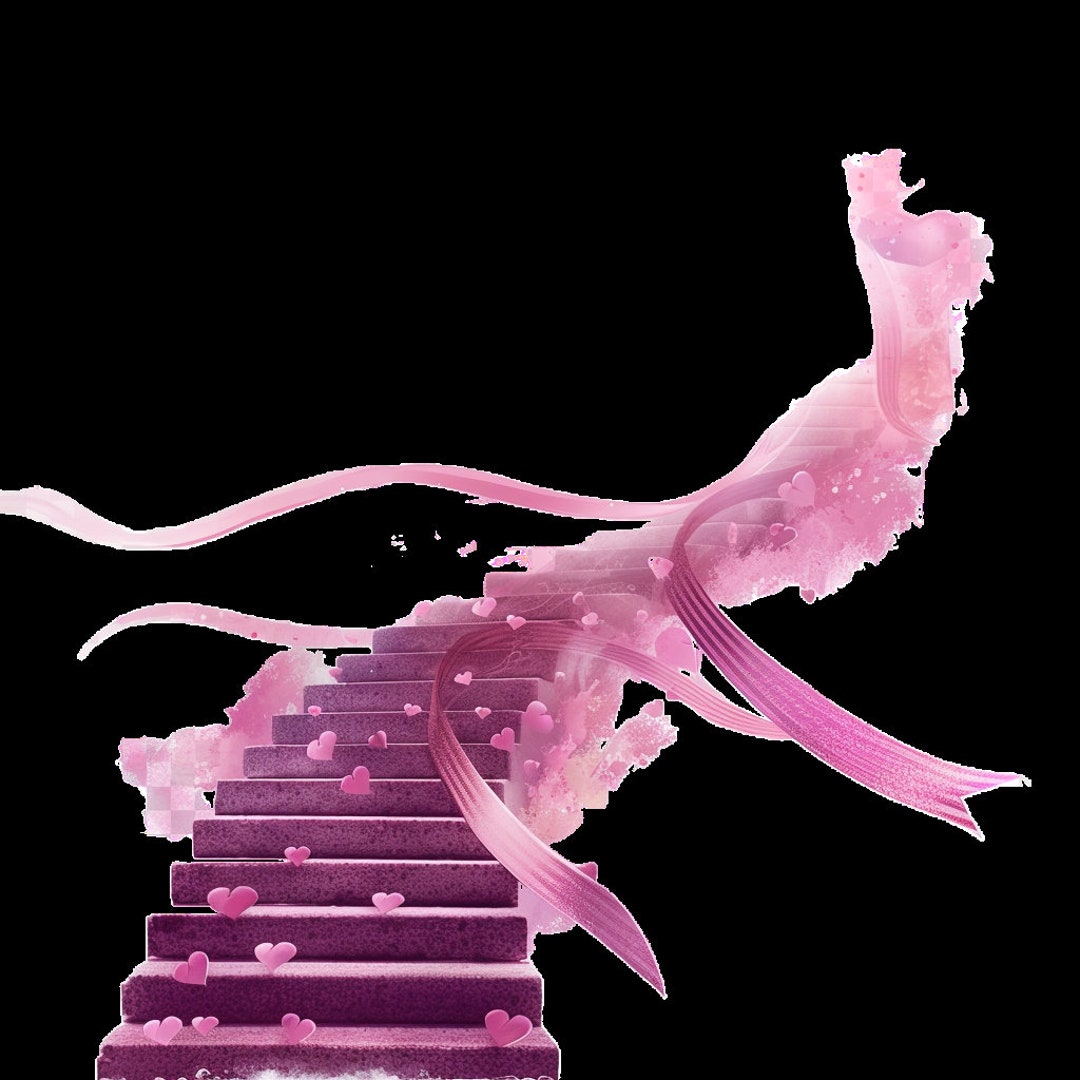 Pink Ribbon Heavens Stairway Rest in Heaven Breast Cancer Memorial ...